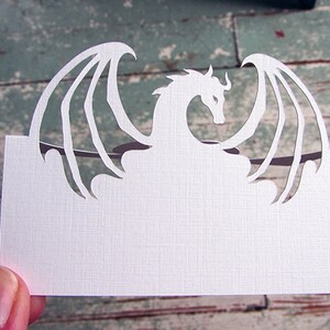 Dragon Wedding Place Card, Medieval Fantasy Renaissance Party, Dragon ...