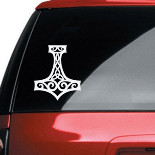 Thor's Hammer Mjolnir Vinyl CAR DECAL Pagan Asatru Norse | Etsy