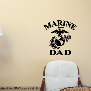 Marine Dad Vinyl Car Decal, EGA Logo, Eagle Globe Anchor, US Marine ...