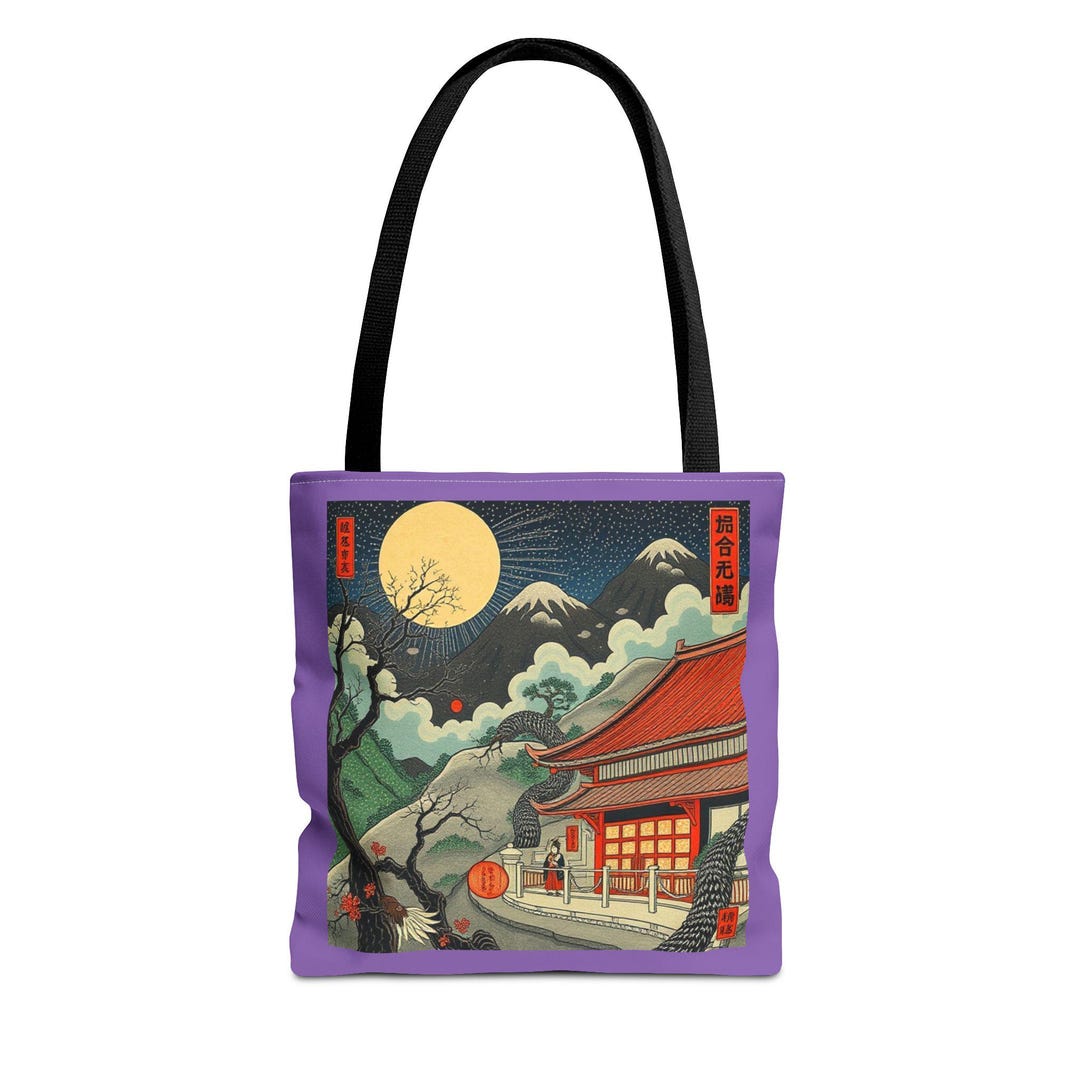 Canvas Tote Bag, Edo Period Art, Japanese-inspired Carryall, Shoulder ...