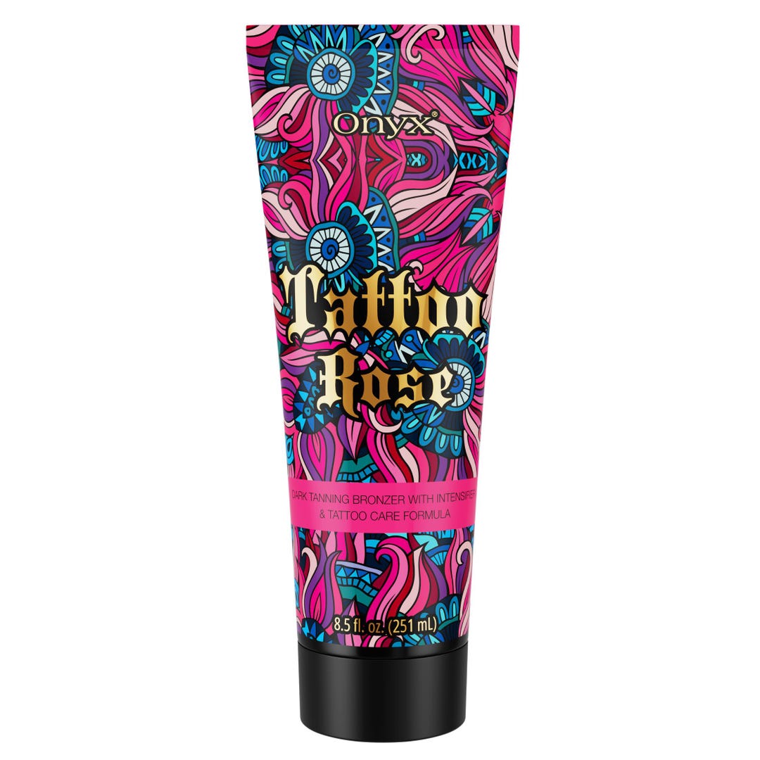 Onyx Tattoo Rose Tanning Bed Lotion and Bronzing Accelerator for Women | Anti-fade Ink Formula ...