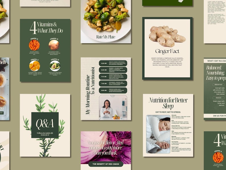 Nutrition Coach Instagram Templates: Healthy Eating Canva Posts ...