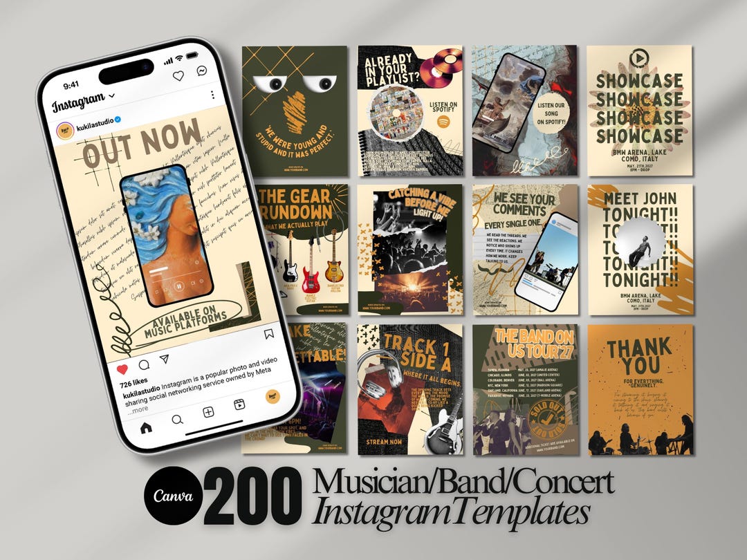 Music Promotion Instagram Templates: Social Media Kit for Musicians ...