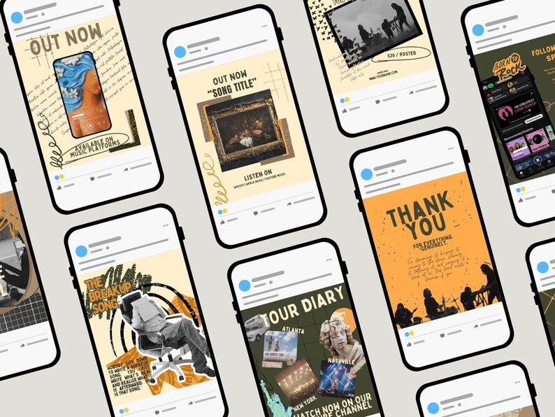 Music Promotion Instagram Templates: Social Media Kit for Musicians ...