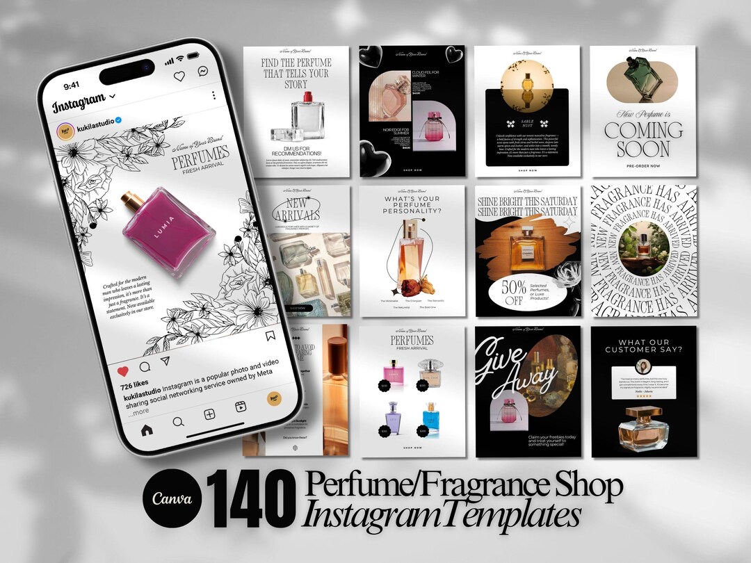 Perfume Instagram Post Templates: Scent and Fragrance Brand Social ...
