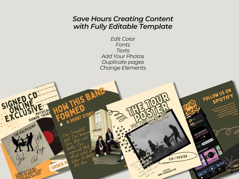Music Promotion Instagram Templates: Social Media Kit for Musicians ...