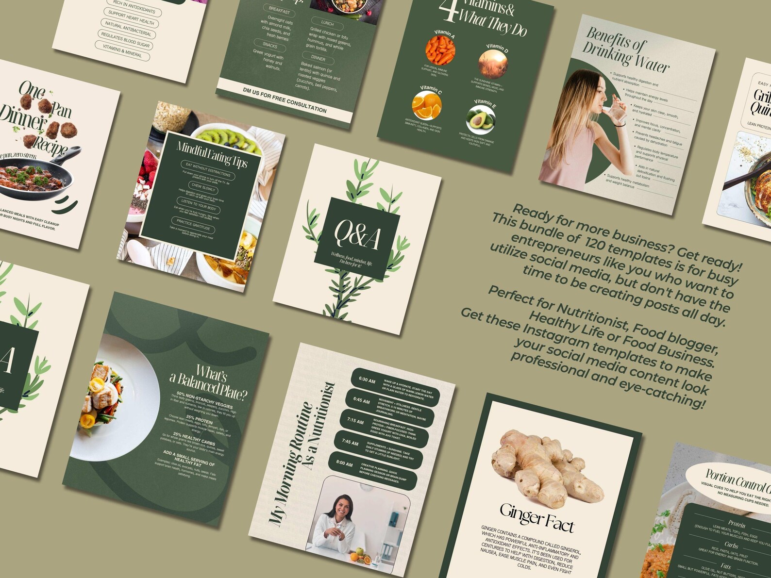 Nutrition Coach Instagram Templates: Healthy Eating Canva Posts ...