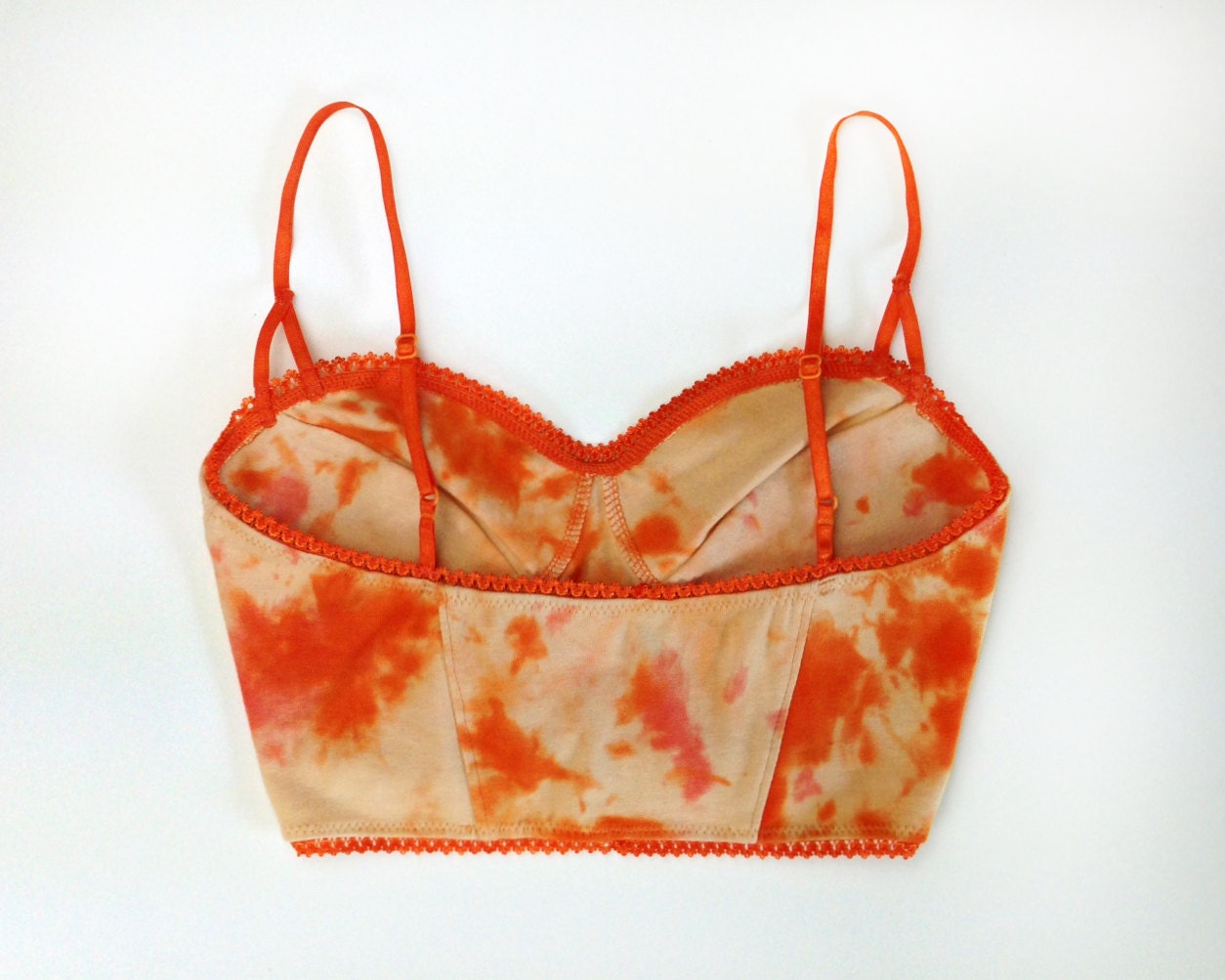Orange Marble Bralette Balconette Organic Lingerie | Etsy