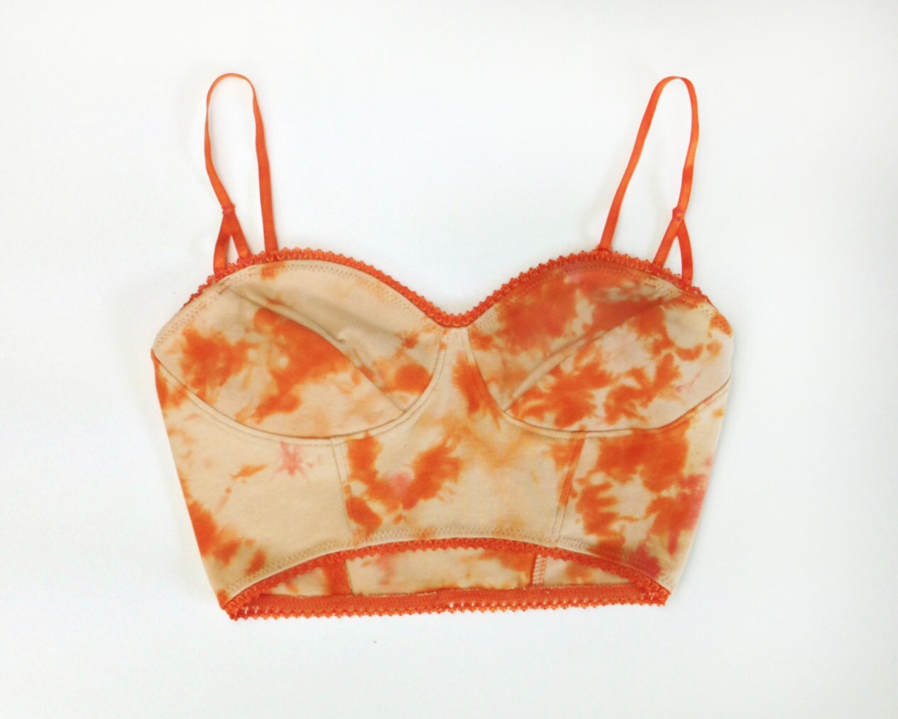 Orange Marble Bralette Balconette Organic Lingerie | Etsy