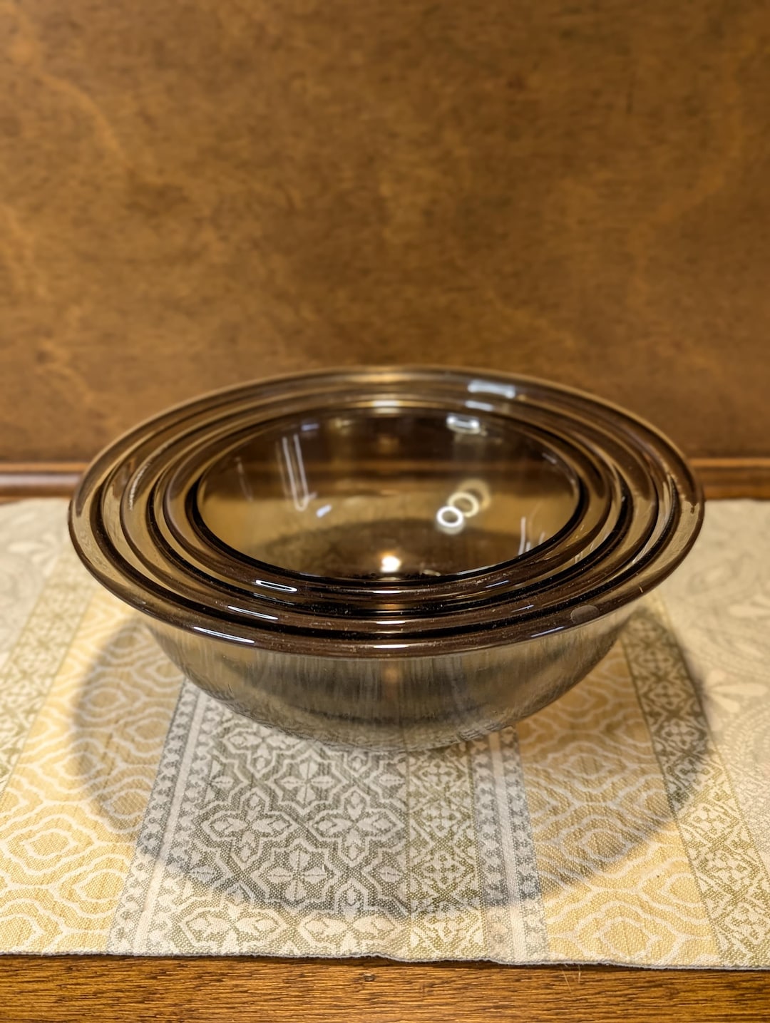 Vintage Smoked Brown Pyrex Mixing Bowls: 1960s-70s Nesting Set - Etsy