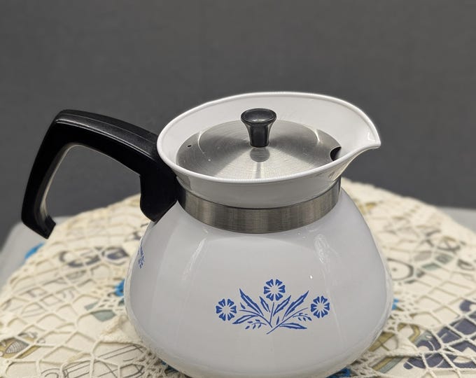 Vintage Corning Ware Teapot | P-104 | Blue Cornflower | 6-cup ...