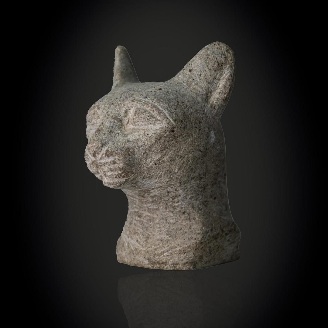 Ancient Egyptian Head of Bastet Statue | Cat Goddess | Rare Pharaonic ...
