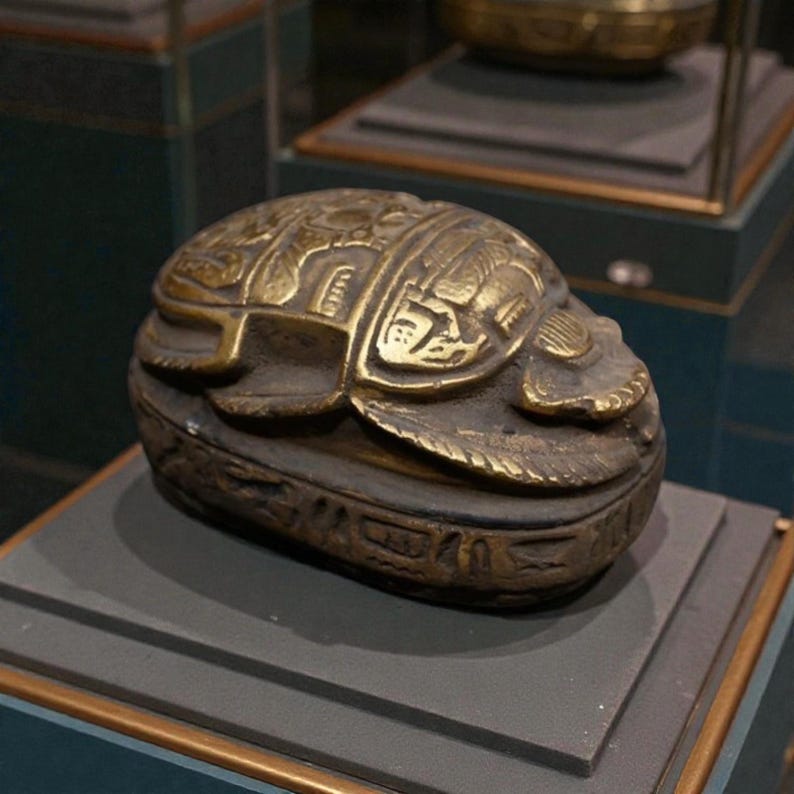 Ancient Egyptian Scarab Statue: Symbol of Rebirth & Protection | Rare ...