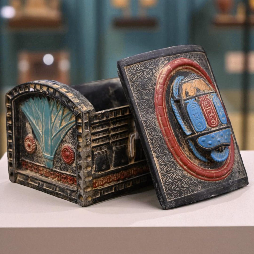 Egyptian Scarab Beetle Box: Lotus Flower Motif - Etsy Australia
