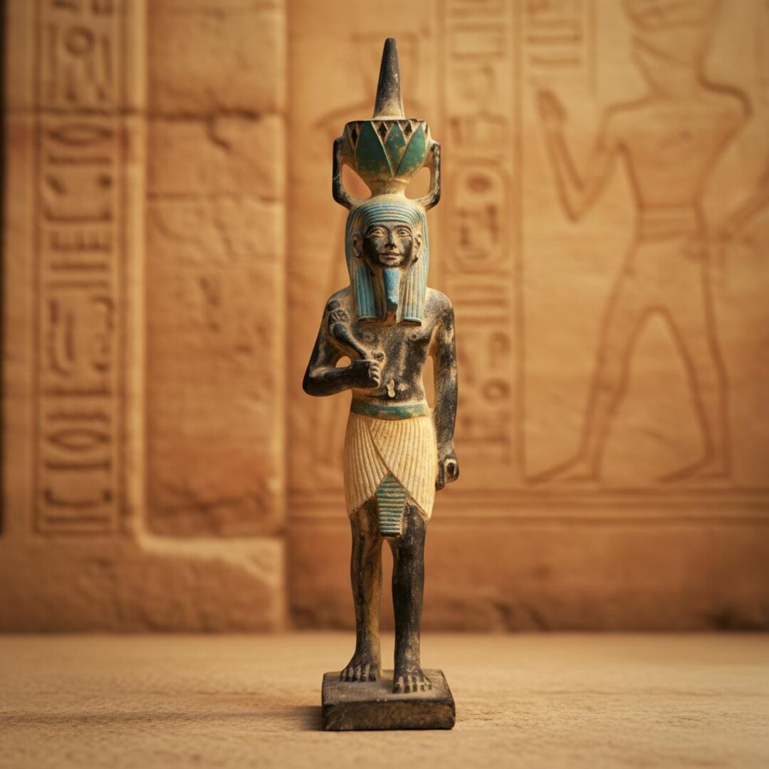 Ancient Egyptian Nefertem Statue Lotus Born God of Beauty Rare ...