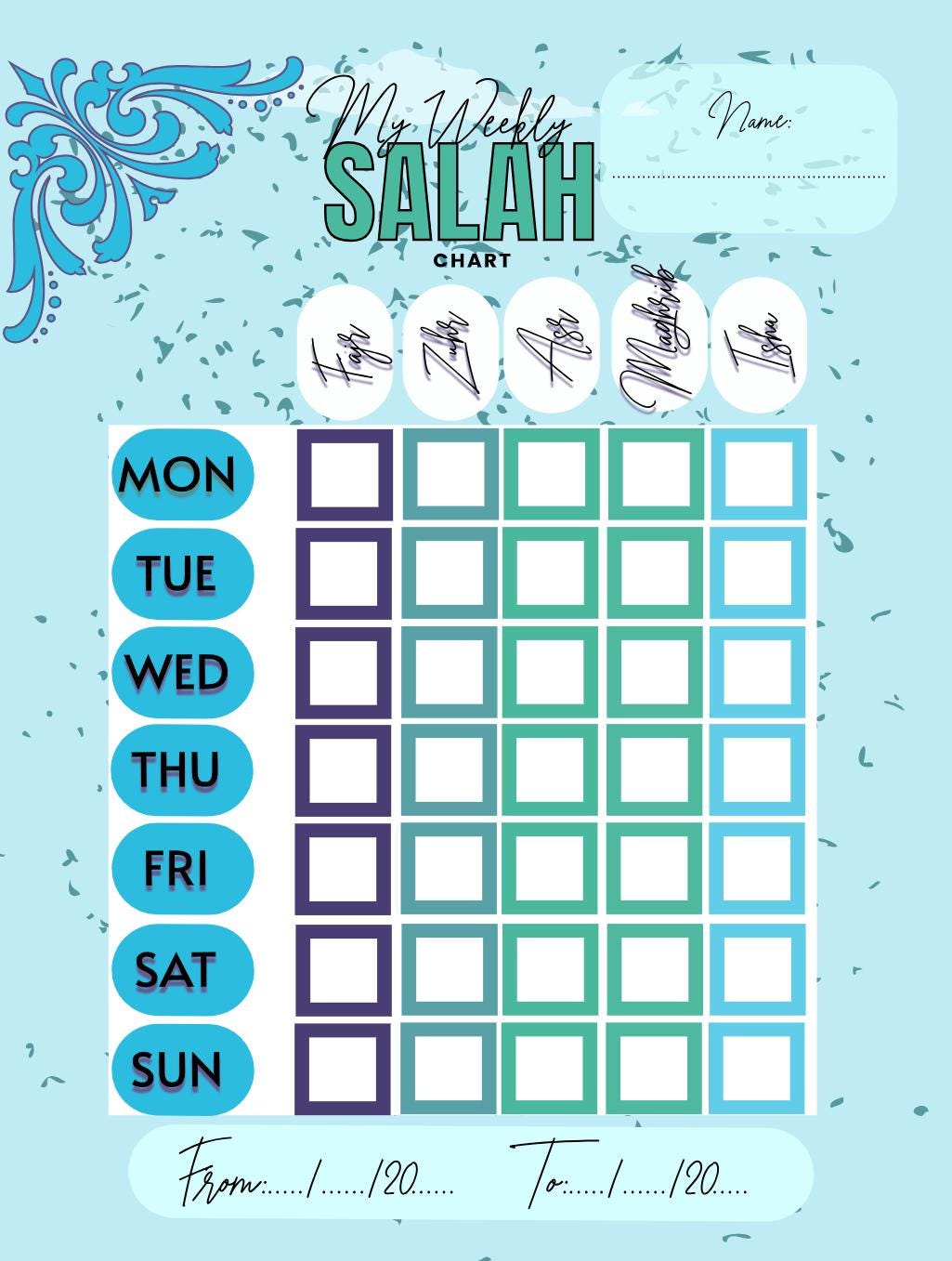 5 Useful Salah Trackers for Kids Daily & Weekly Islamic Prayer Chart ...
