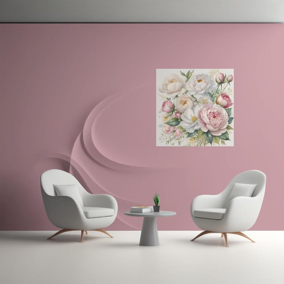 Pink Roses Print Set | Flower Art Set of 2 | Watercolor Roses Wall ...