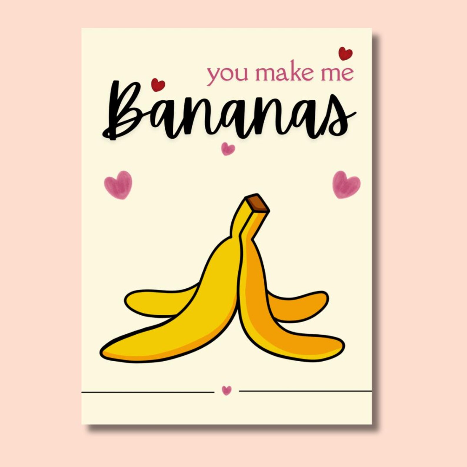 Banana Valentines Cards for Kids, Cute Printable Preschool Valentines ...