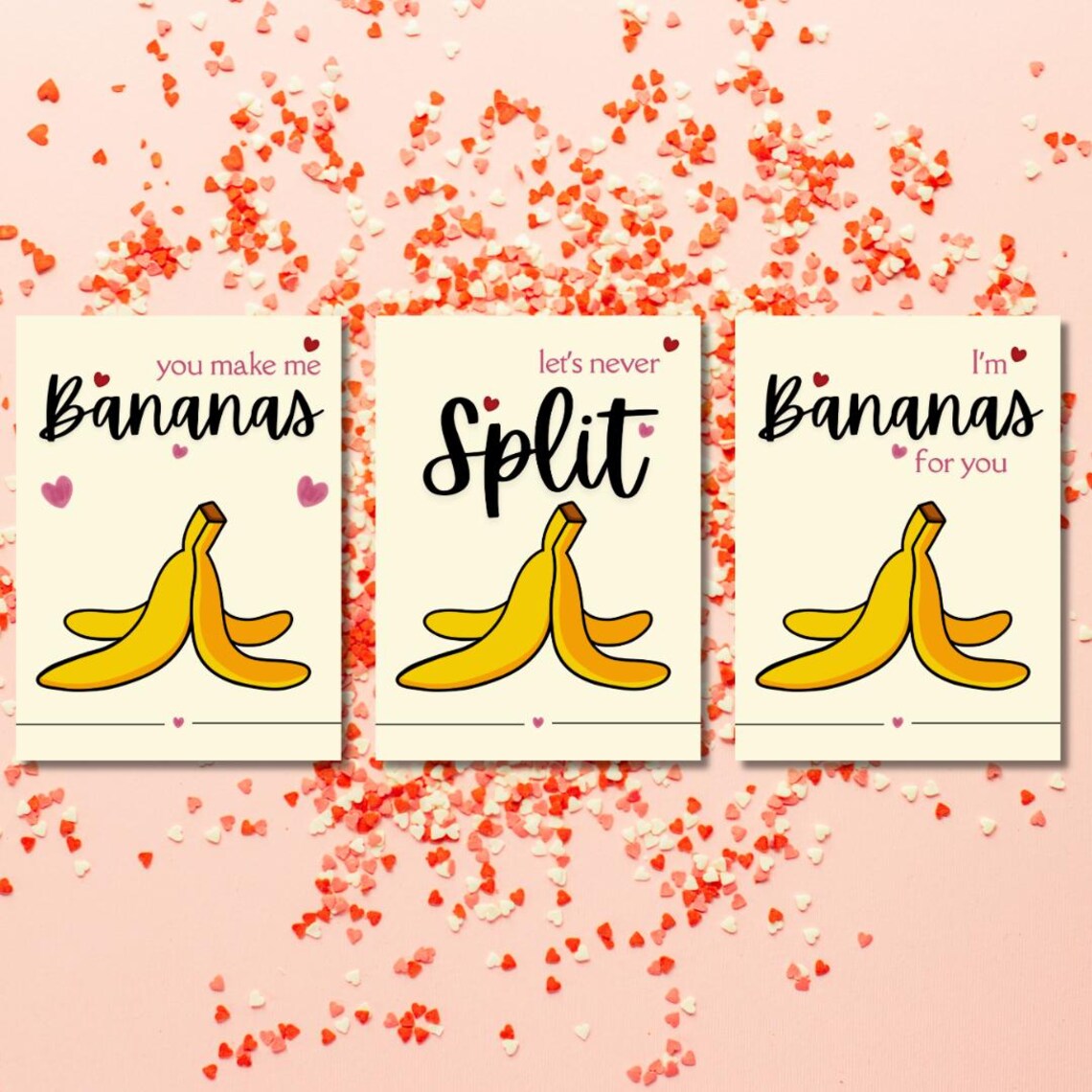 Banana Valentines Cards for Kids, Cute Printable Preschool Valentines ...