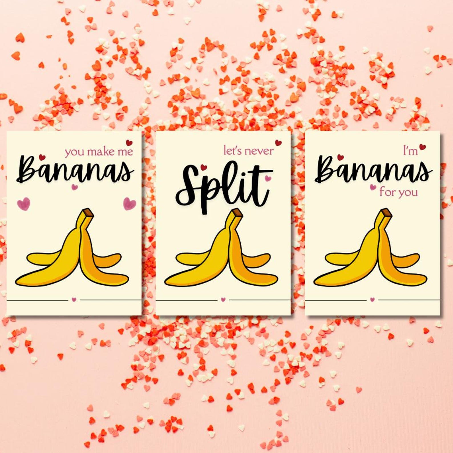Banana Valentines Cards for Kids, Cute Printable Preschool Valentines ...