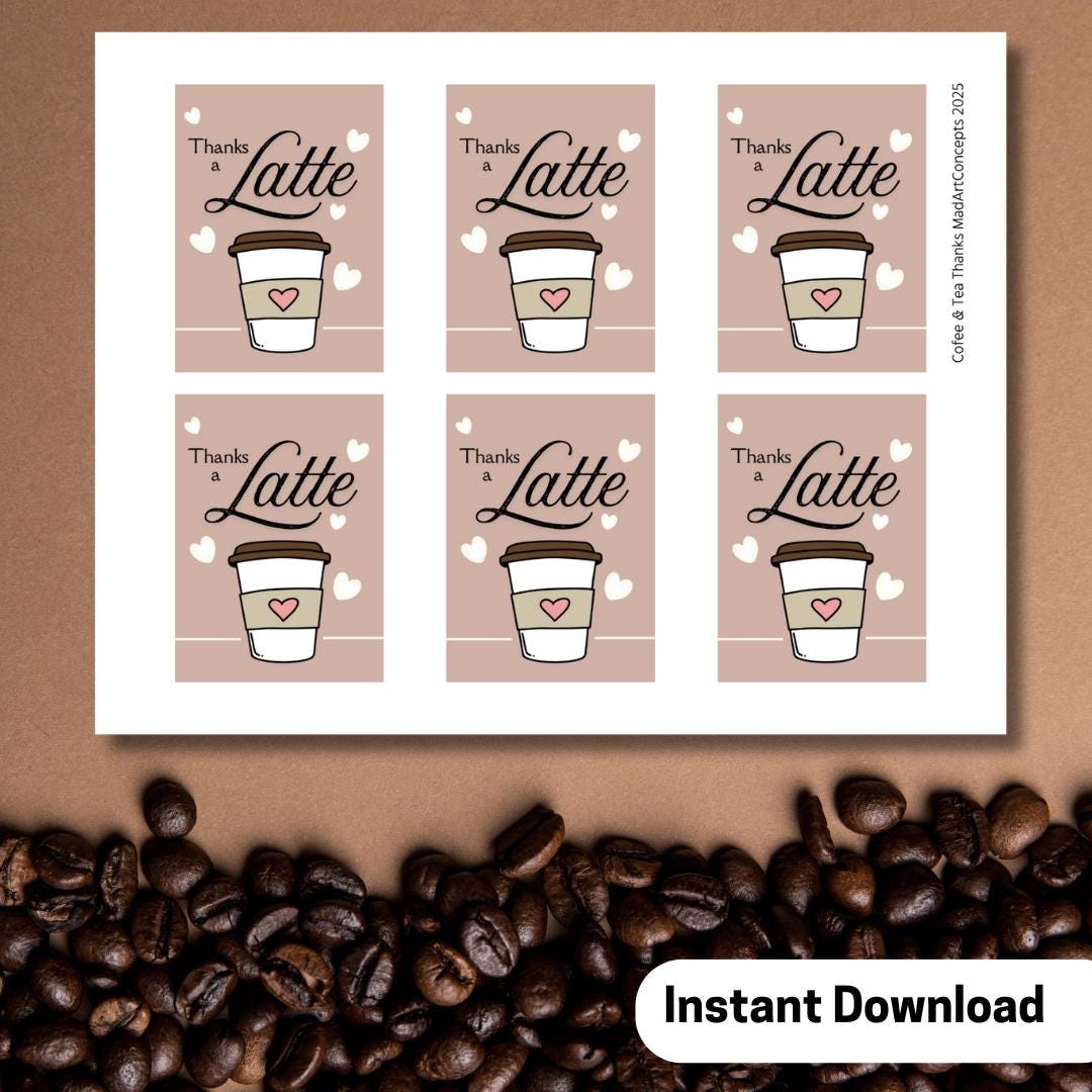 Coffee & Tea Thank You, Cute Printable Teacher Appreciation Tags ...