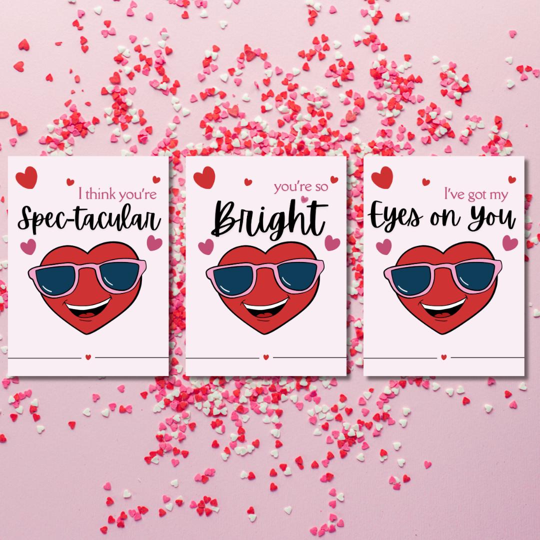 Sunglasses Valentines Cards for Kids, Cute Printable Preschool ...