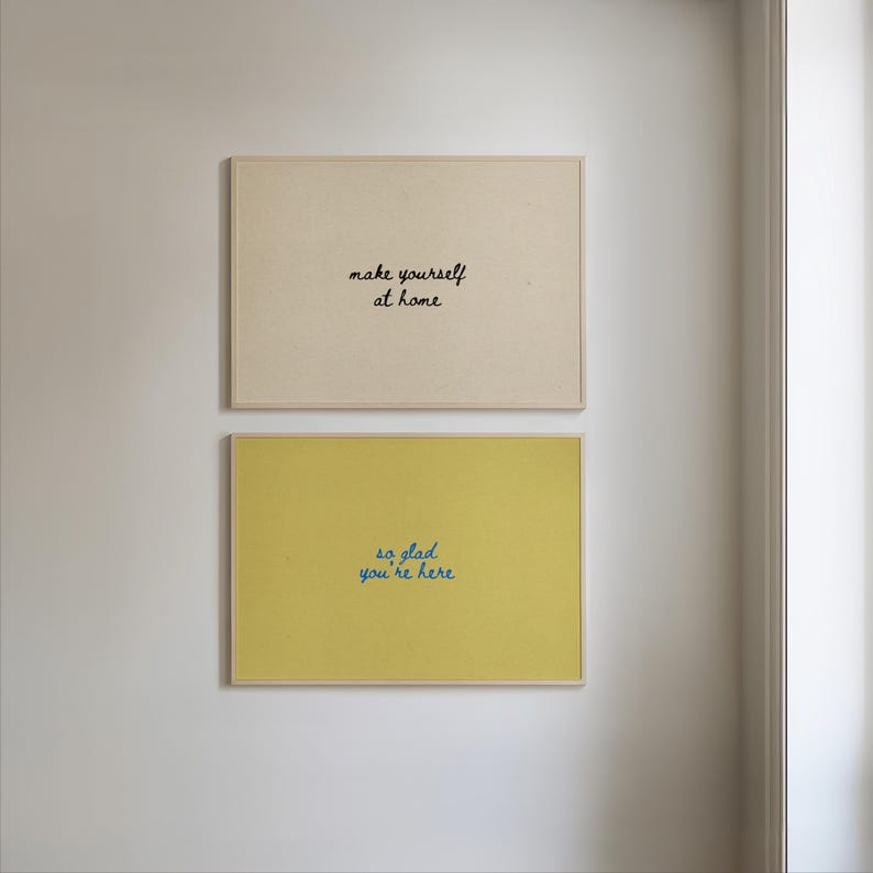 Modern Welcome Wall Art Set, Minimalist Horizontal Quote Prints ...