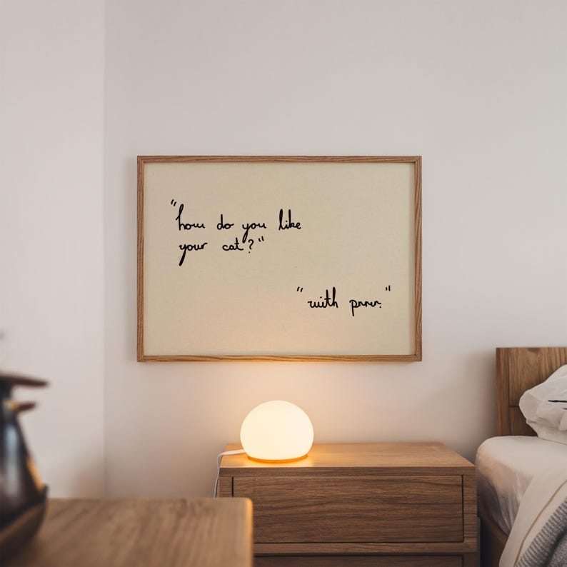 Funny Cat Quote Print, Minimalist Hand-drawn Typography (digital ...
