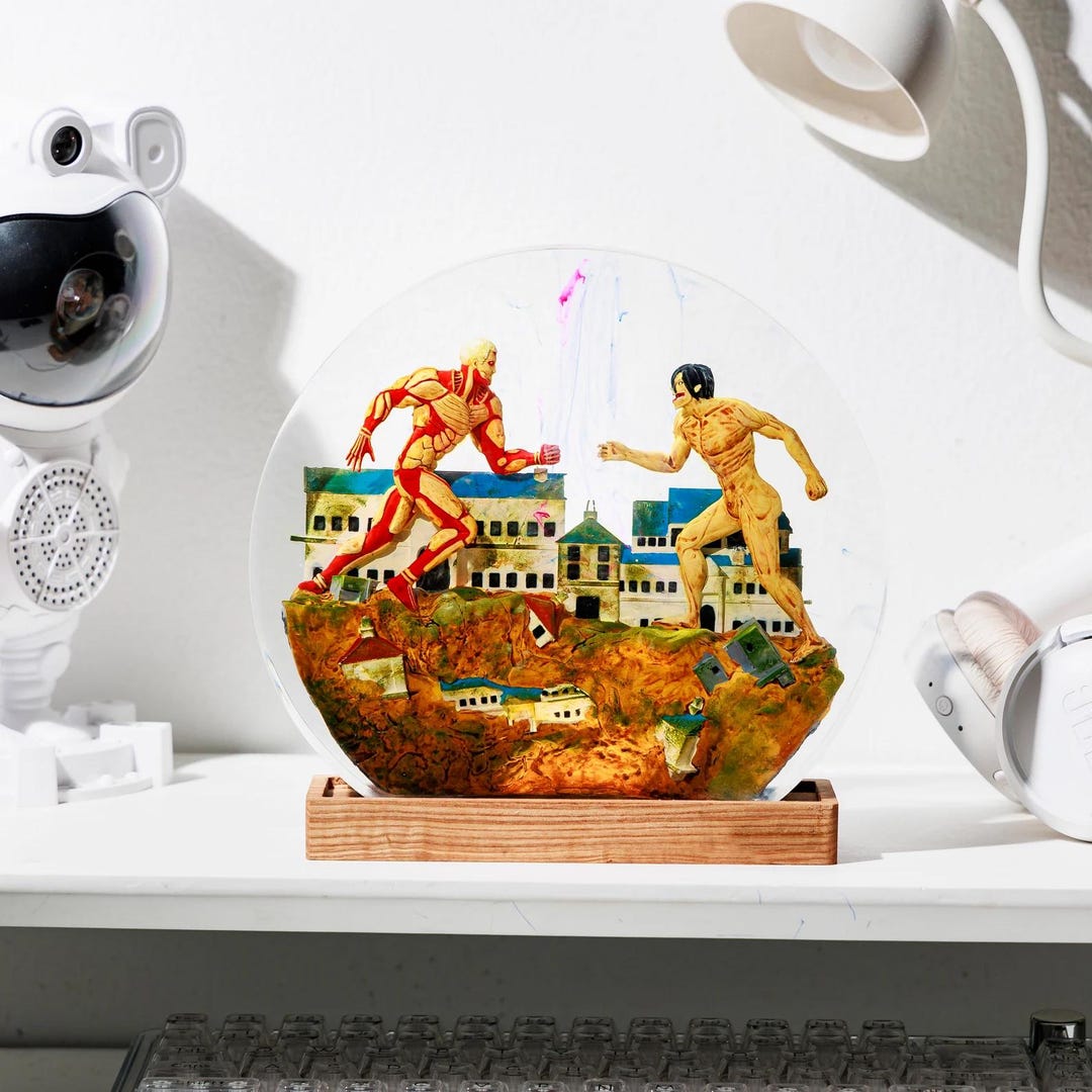 Ti.t.an Att.ack Resin Lamp, Epoxy Lamp, Custom Night Light ...