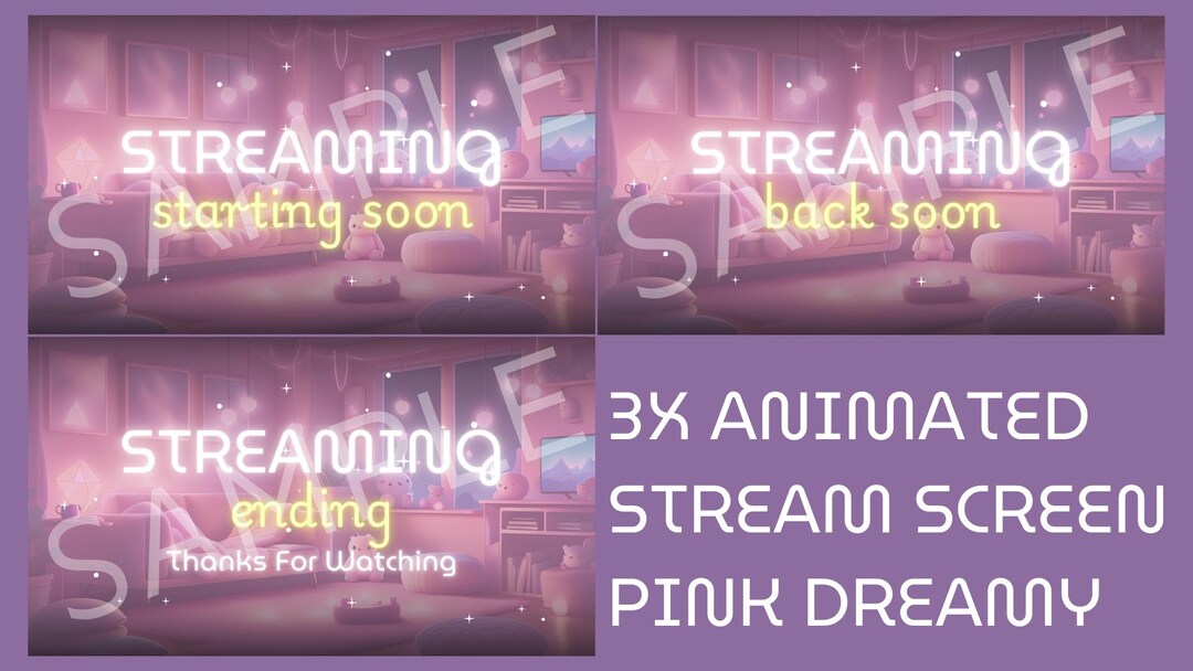 Kawaii Gamer Girl Animated Screenshots Pink Overlay for Start, Pause ...