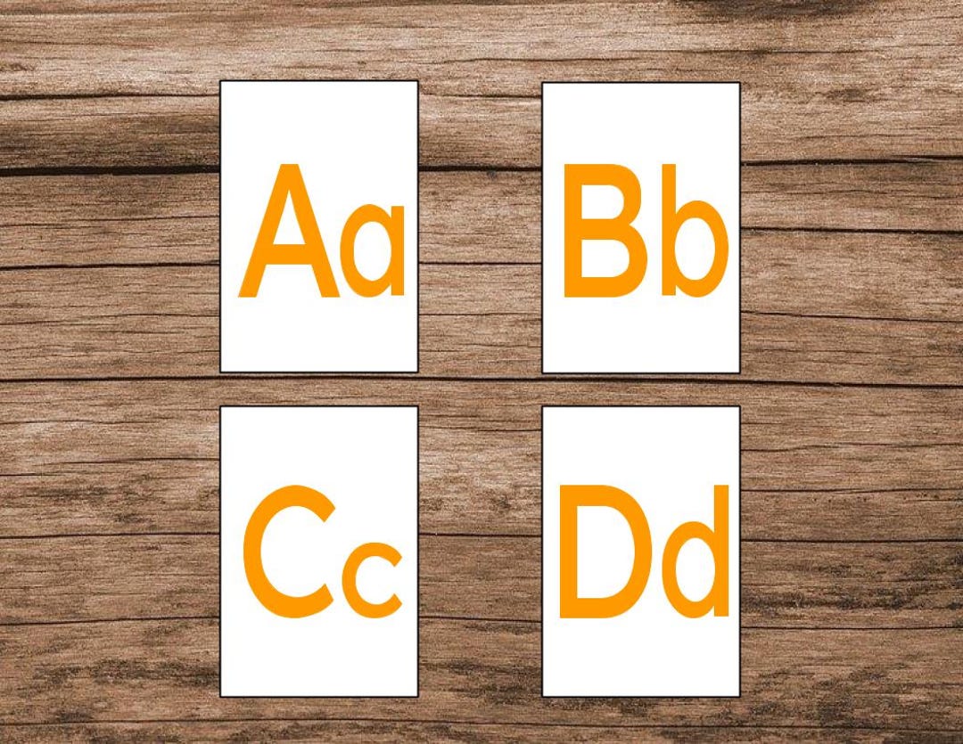 Alphabet Flashcards Joint Uppercase and Lowercase, Montessori ...