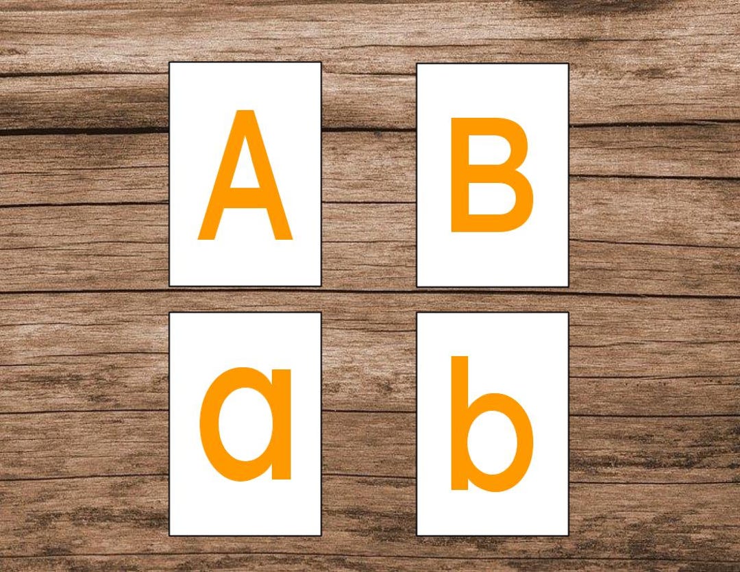 Alphabet Flashcards Uppercase and Lowercase, Montessori, Printable ...