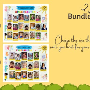 Editable School Class Photo Template in Canva, Colorful Template,24 ...