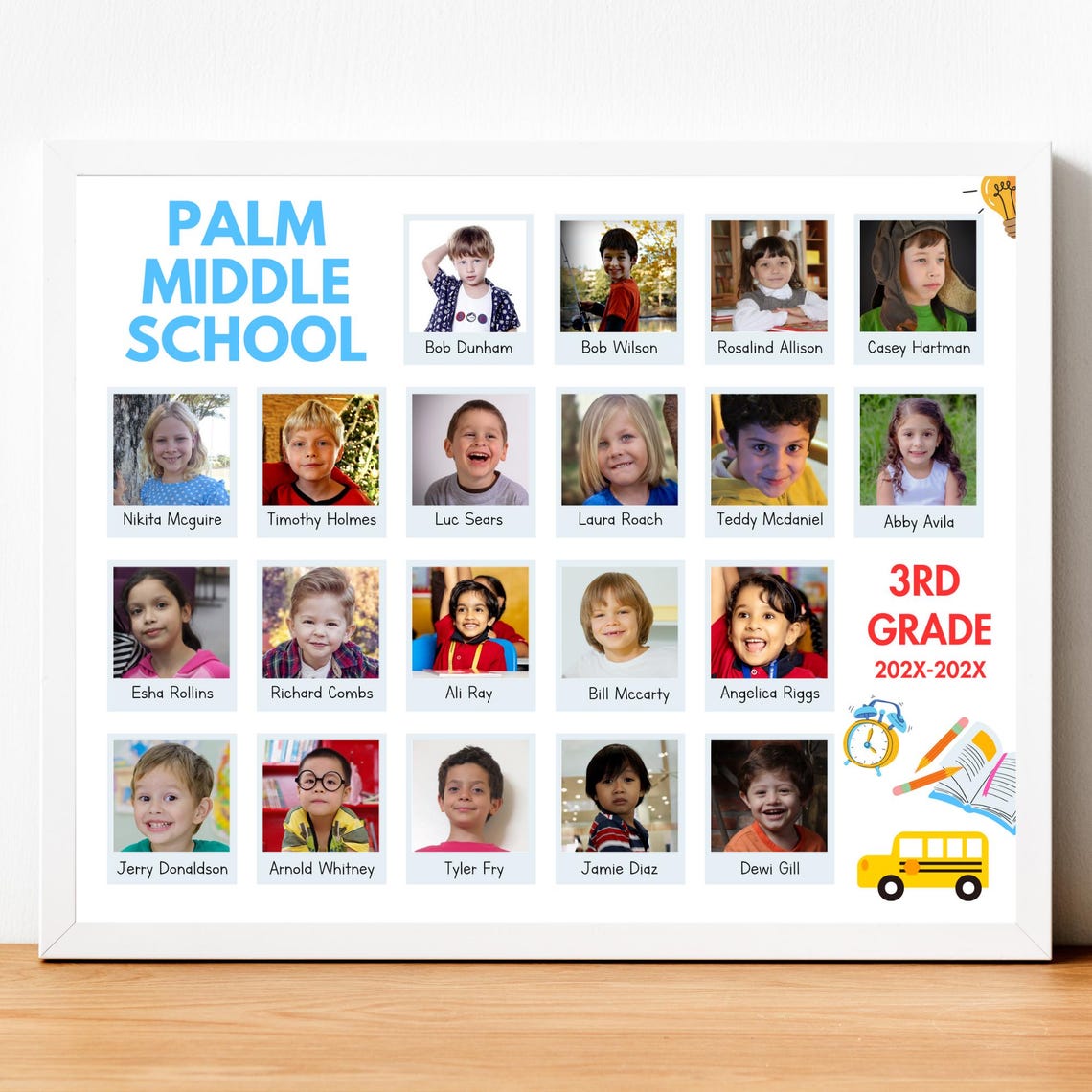 Editable School Class Photo Template in Canva, Colorful Template,20 21 ...