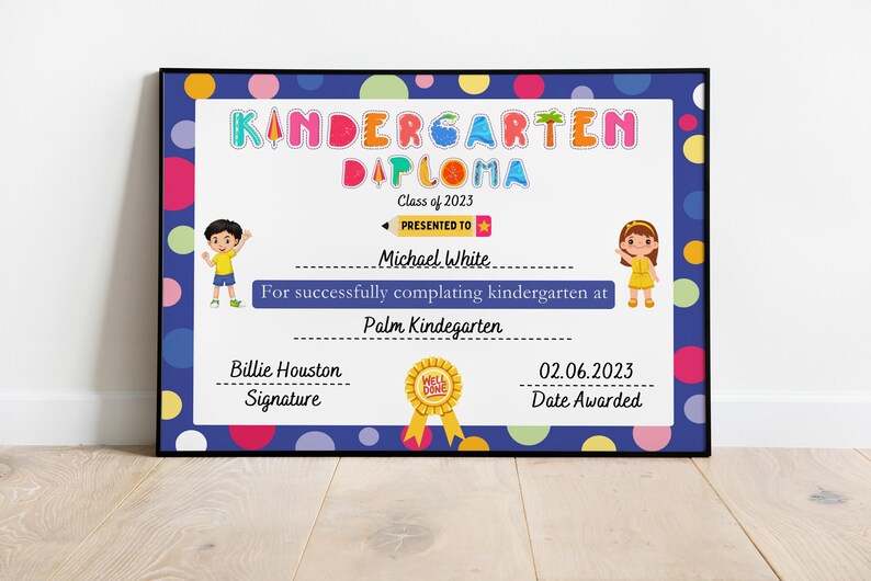 Editable Kindergarten Graduation Diploma Template | US Letter & A4 ...