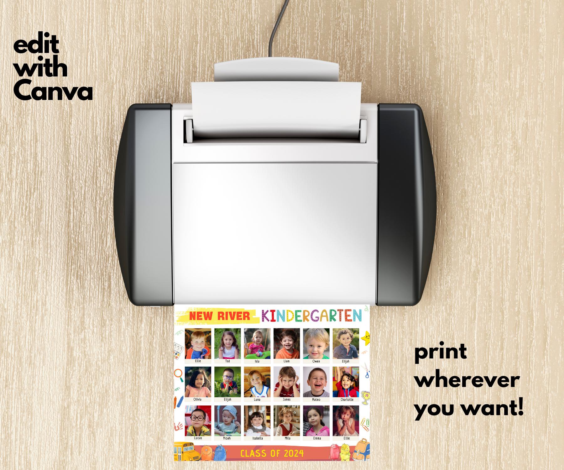 Editable Kindergarten Preschool Canva, Class Photo Template in Canva ...