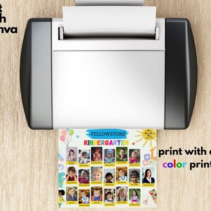 Editable School Class Photo Template in Canva, Colorful Template,24 ...