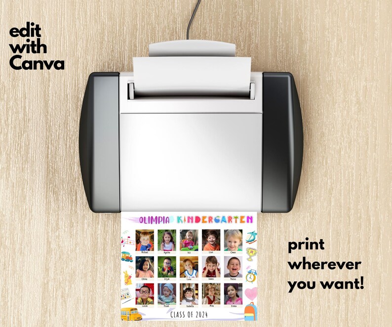 Editable Kindergarten Preschool Canva, Class Photo Template in Canva ...