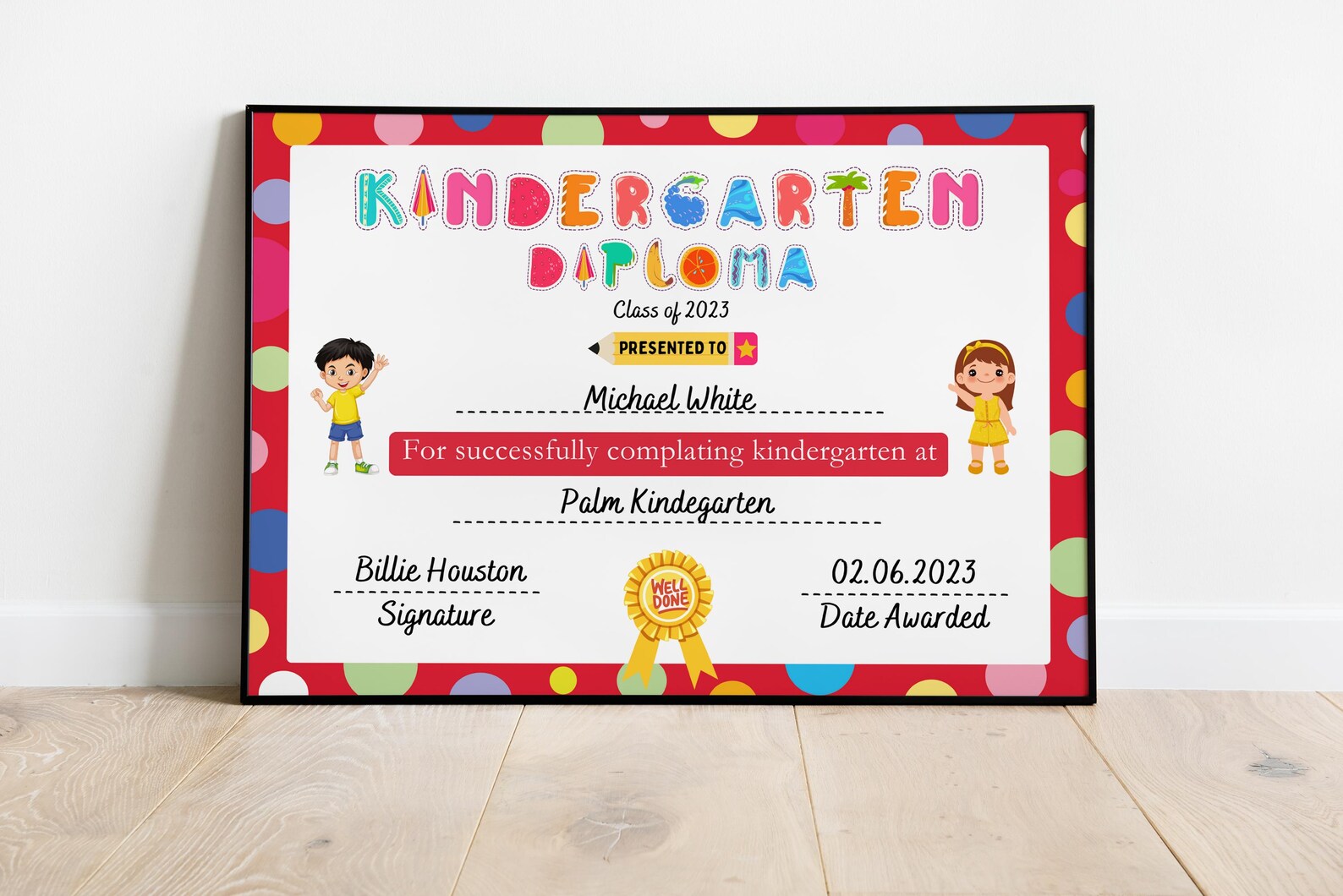 Editable Kindergarten Graduation Diploma Template | US Letter & A4 ...
