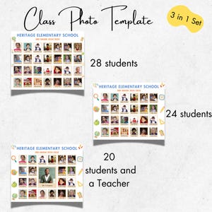 Editable School Class Photo Template in Canva, Colorful Template, 20 24 ...