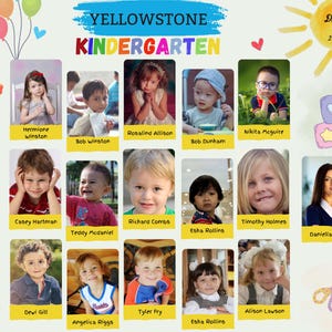 Editable School Class Photo Template in Canva, Colorful Template,24 ...