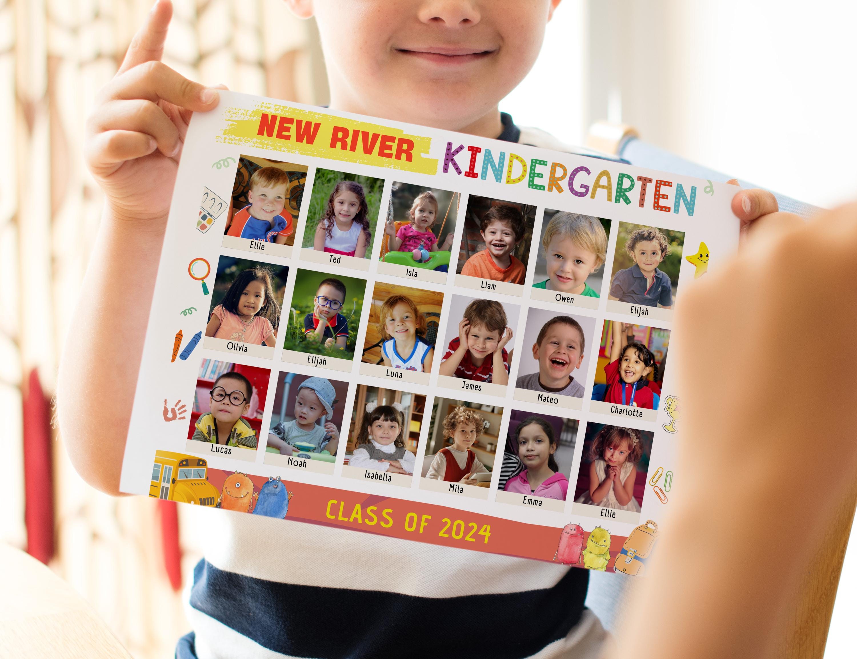 Editable Kindergarten Preschool Canva, Class Photo Template in Canva ...