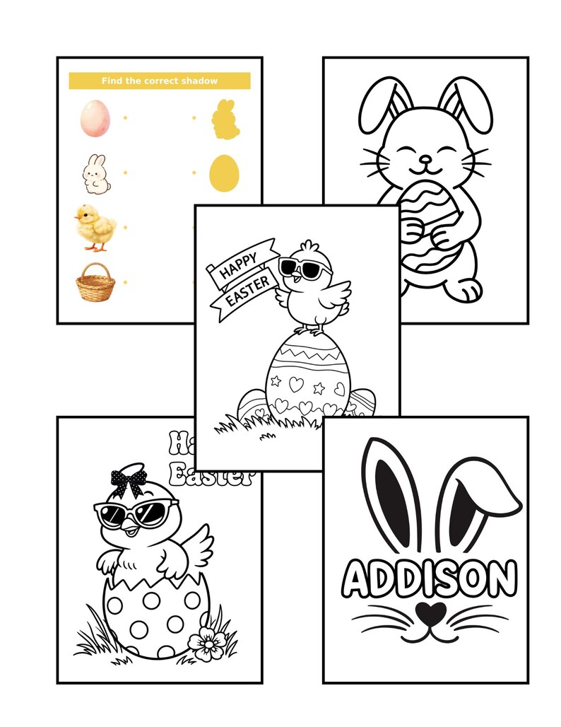 Personalized Custom Name Easter Coloring and Activity Book - Etsy