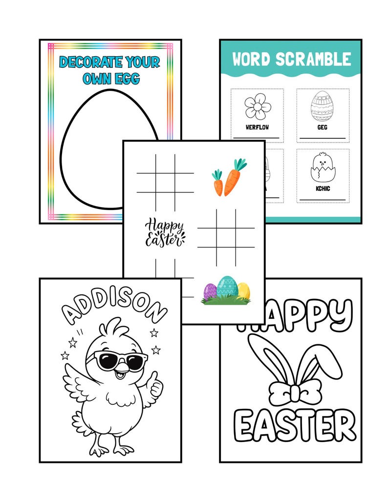 Personalized Custom Name Easter Coloring and Activity Book - Etsy