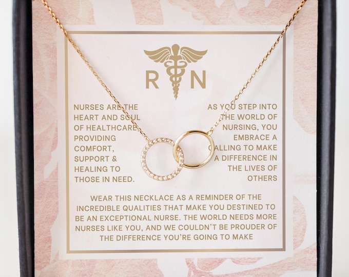 Nurse Graduation Necklace, Blush Pink RN Graduation Gift, Nursing ...