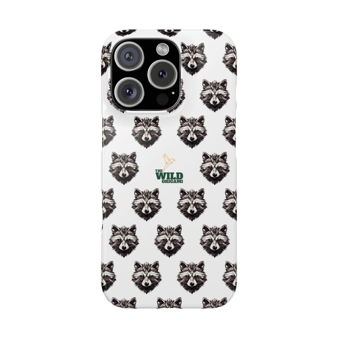 Origami Raccoon Slim Phone Case, Wild Animal Phone Cover, Gift for ...
