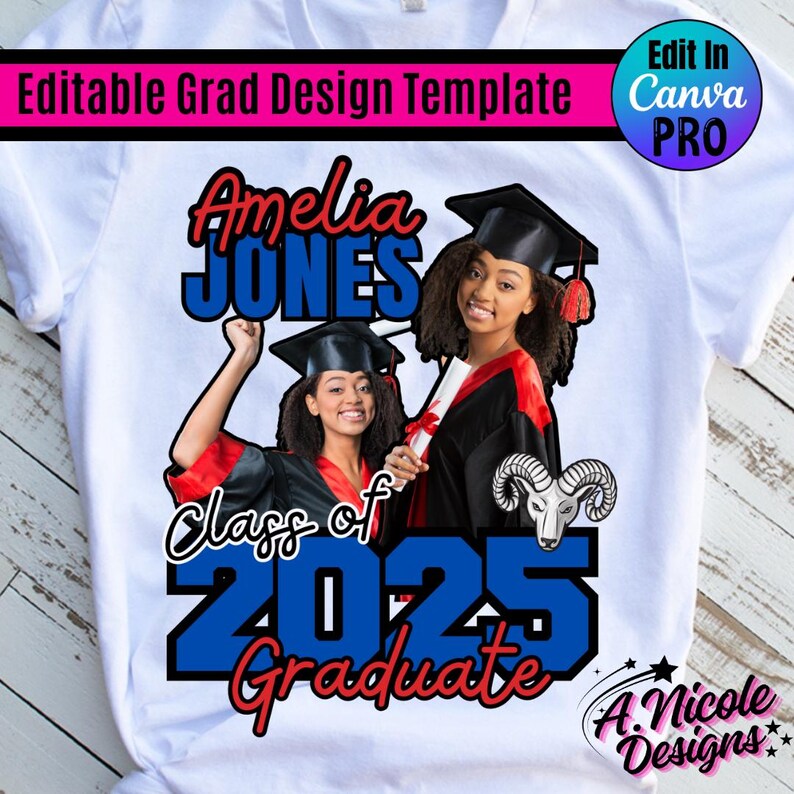 Editable Graduation Template | Design 1 - Etsy