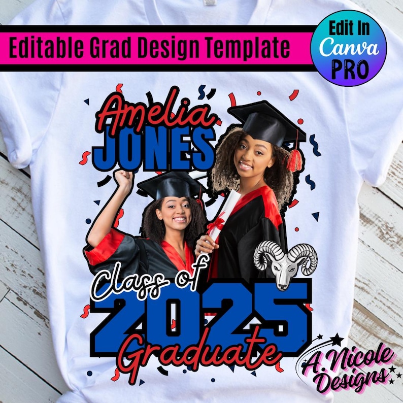 Editable Graduation Template | Design 1 - Etsy