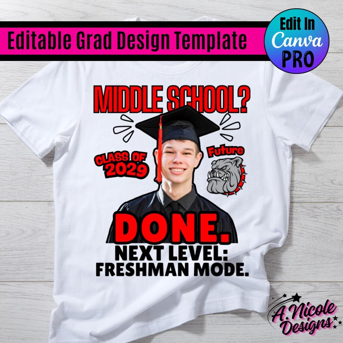 Editable 8th Grade Graduation Template | Middle School Grad | Design 13 ...