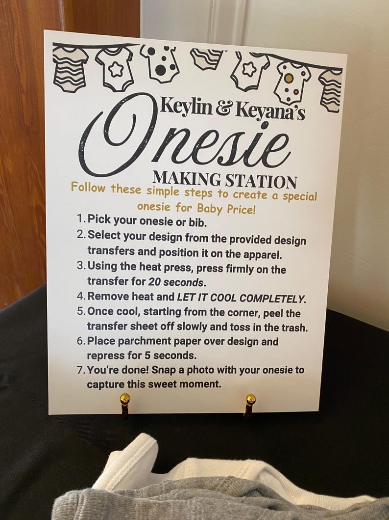 Editable Onesie Station Baby Shower Template (digital Download) - Etsy